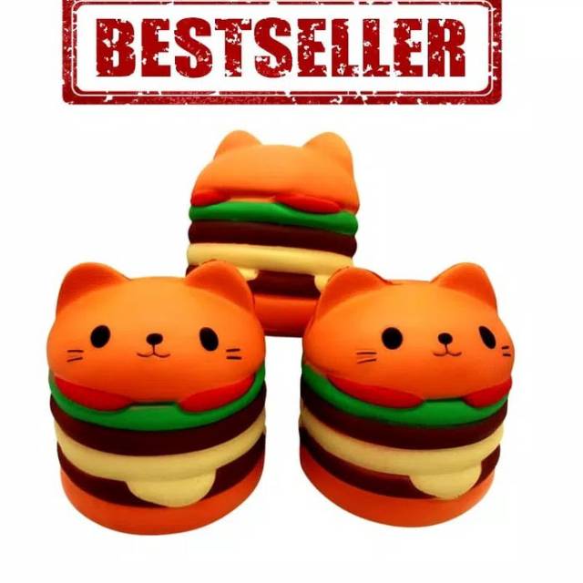 Jual Squishy Cat Burger Kitty Burger Berbentuk Wajah Kucing | Shopee ...