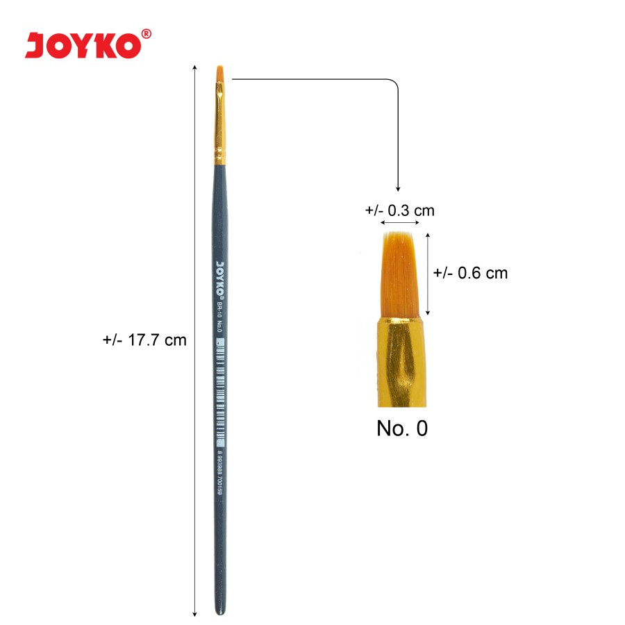 Jual Kuas Lukis Joyko BR-6 Round No.00-12 BR-10 Flat No.00-12 / Joyko ...