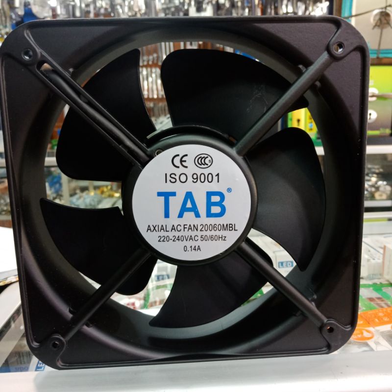 Jual kipas / fan panel 8 inch 20x20x10 cm + cover besi + kabel colokan ...