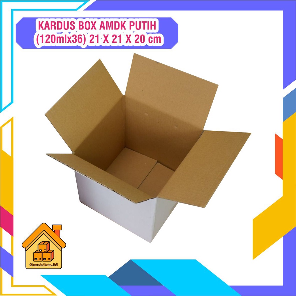 Jual Kardus box amdk putih 120ml x36 | 21x21x20 cm box air minum ...