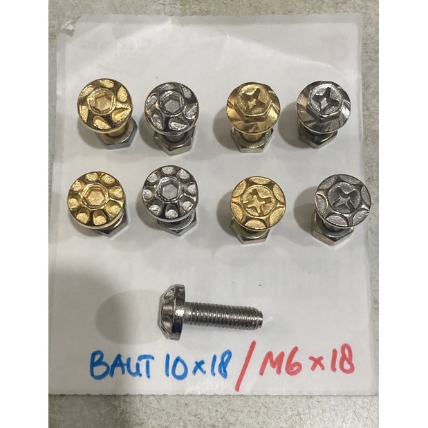 Jual baut 10 probolt baut M6 probolt baut variasi baut plat nomer 270 ...