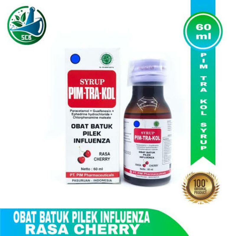 Jual Pim Tra Kol Syrup Batuk Pilek Demam 60 Ml Rasa ( Cherry, Lemon ...