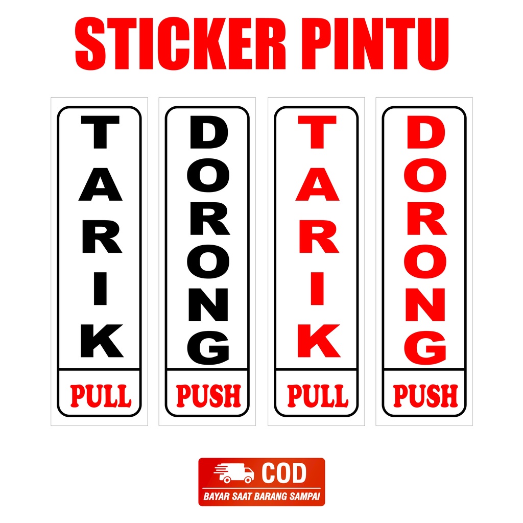 Jual STIKER TARIK DAN DORONG 1PASANG / STICKER TARIK DAN DORONG 1SET ...