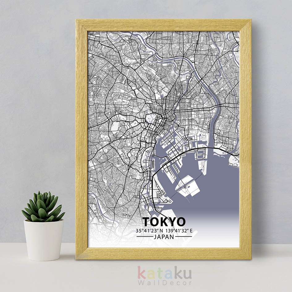 Jual Tokyo City Map Art Poster Peta Jepang Hiasan Dinding Wall Decor ...