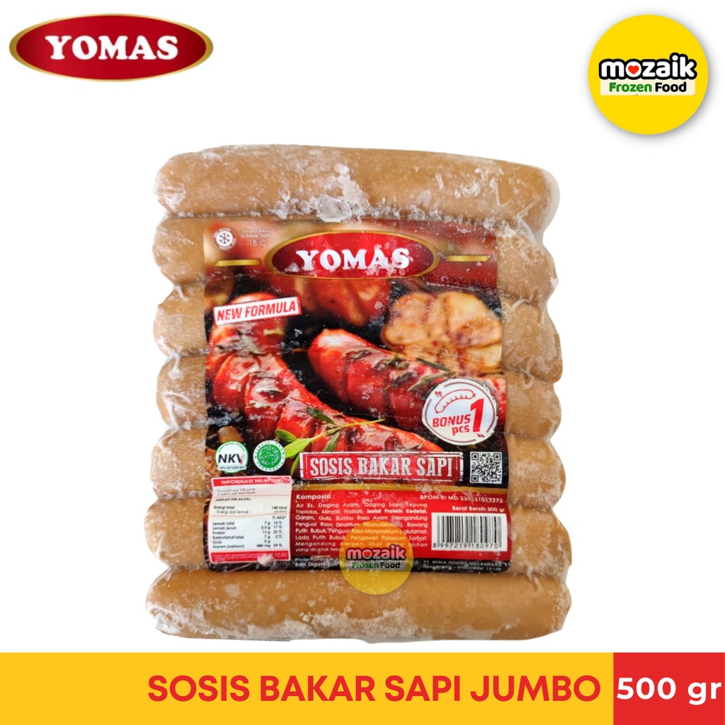 Jual Yomas Sosis Sapi Jumbo Frozen Mart Frozen Food Palembang 500gr ...