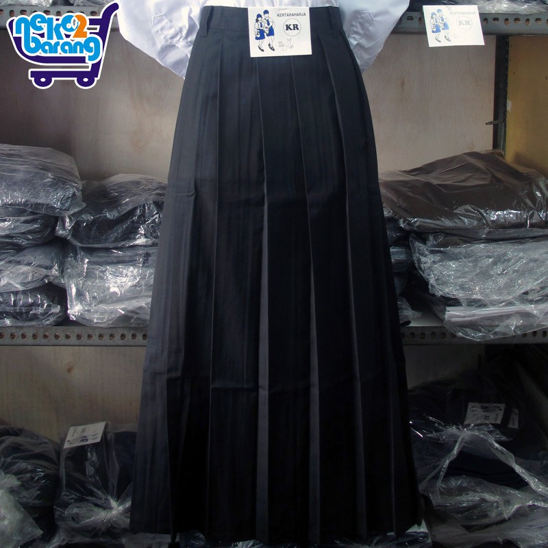 Jual Rok Panjang Rempel Terus Hitam - Seragam SMP SMA - Seragam Sekolah - Rok Rempel Hitam - Rok ...