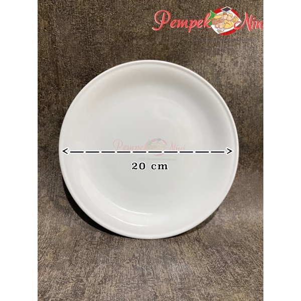 Jual Piring Ceper Datar Porcelain Saji Putih Polos Platter Salad Kue ...