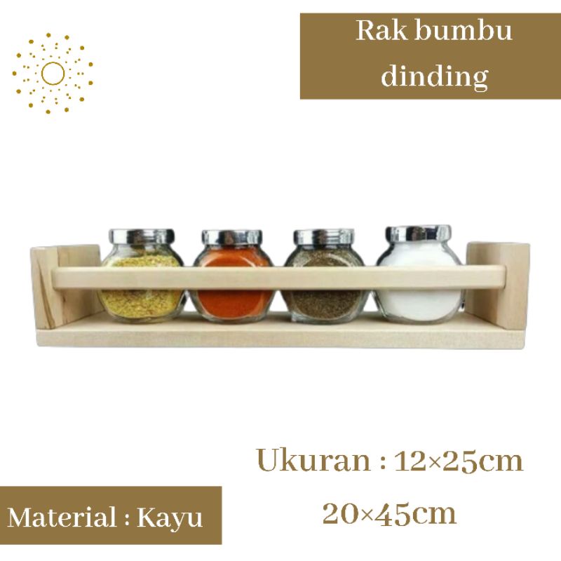 Jual Rak Bumbu Dapur Kayu Minimalis Tempel Dinding Rak kayu murah ...