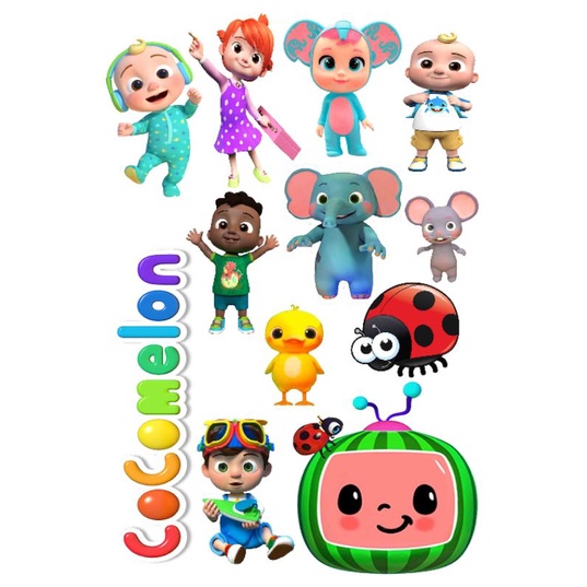 Jual COCOMELON Sticker Dinding size 8 cm Vinyl white Waterproof ...