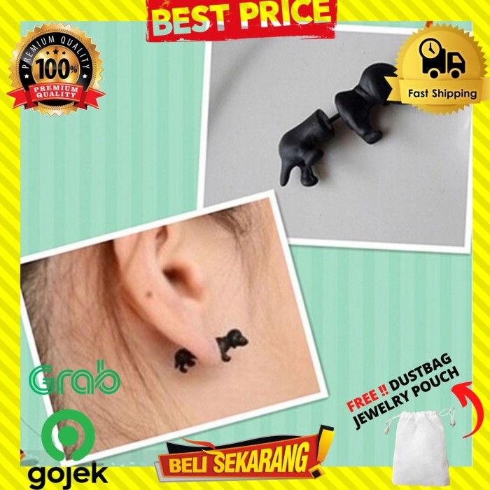 Jual ANTING TINDIK PRIA TITANIUM STEEL ANTI KARAT WANITA ANJING HITAM ...