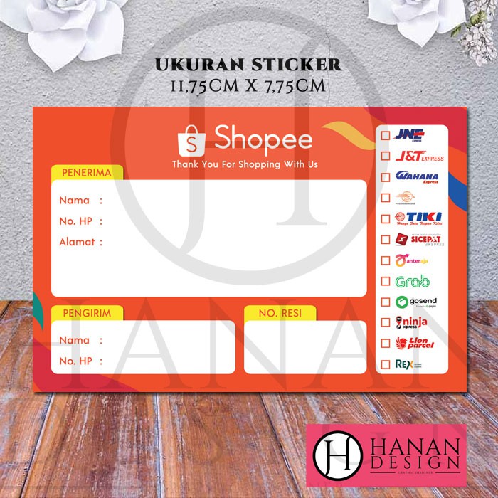 Jual Stiker Label Pengiriman Paket Olshop Online Shop Custom - Motif ...