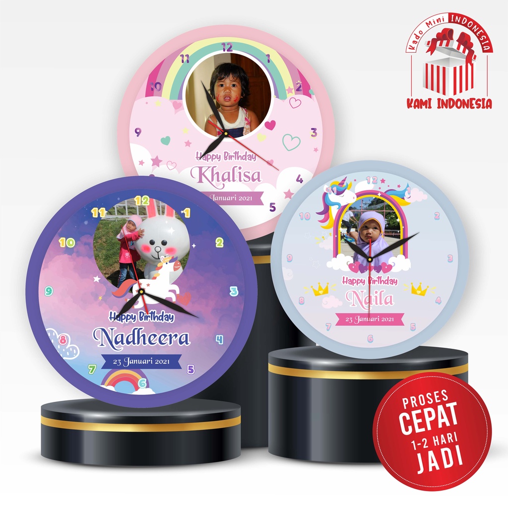 Jual JAM DUDUK UNIK CUSTOM FOTO HADIAH ULANG TAHUN WEKER MEJA UNIK KADO ...