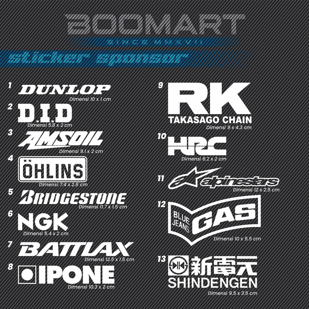 Jual GROSIR CUTTING STICKER SPONSOR KEKINIAN ANAK MUDA RACING / MOTOGP ...