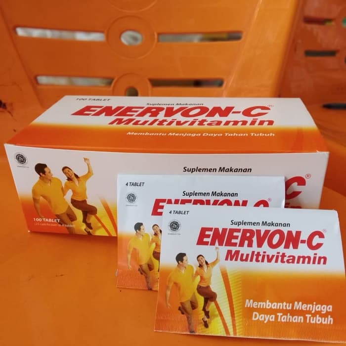 Jual Enervon C Strip per Box isi 100 (25 x 4's) Vitamin C Multivitamin ...