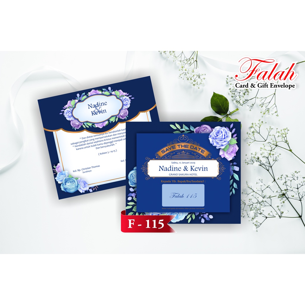 Jual Undangan Falah 115 Undangan Pernikahan BAHAN BRIEF CARD BC TIK ...