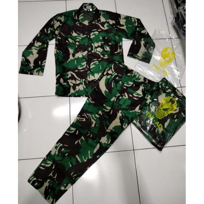Jual Baju PDL Seragam TNI Bahan Balotelly Resleting Full Furing Perekat Velcro Perkeras Nyaman ...