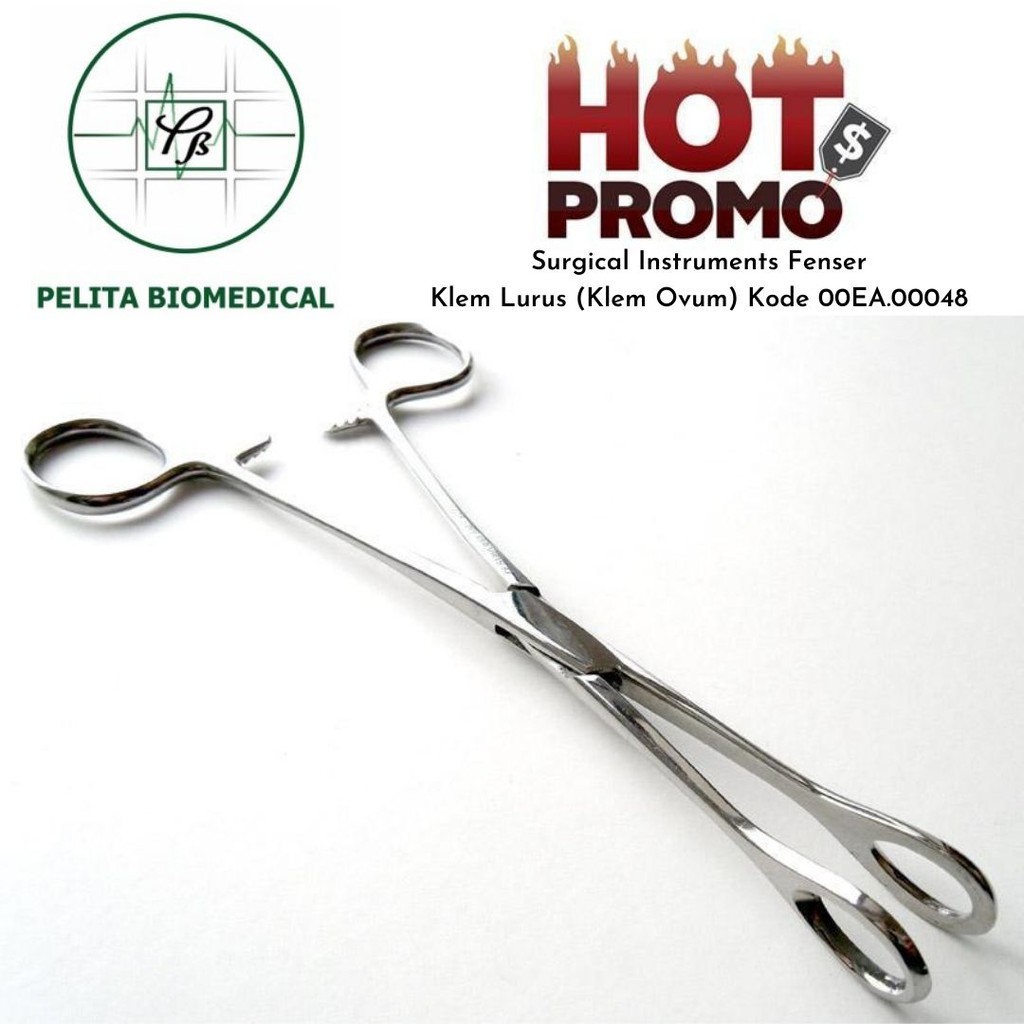 Jual Surgical Instruments Fenser Klem Lurus Klem Ovum Kode 00EA.00048 ...