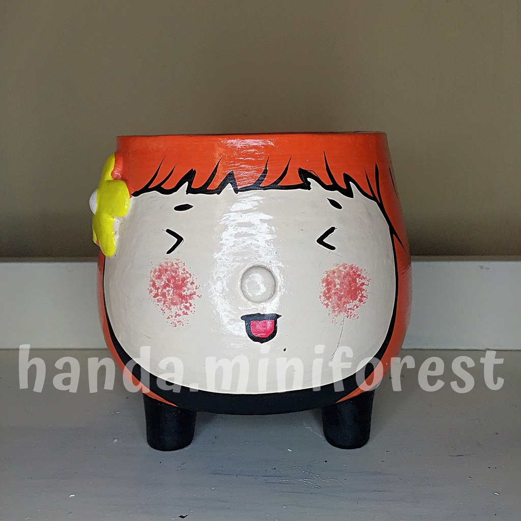 Jual POT LUKIS KAKI CUTE FACE C GERABAH | TERRACOTTA | TANAH LIAT ...
