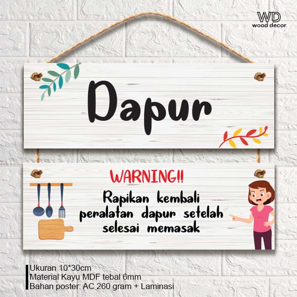 Jual PROMO!!! Papan nama kayu hiasan dinding sign board Dapur Kitchen ...