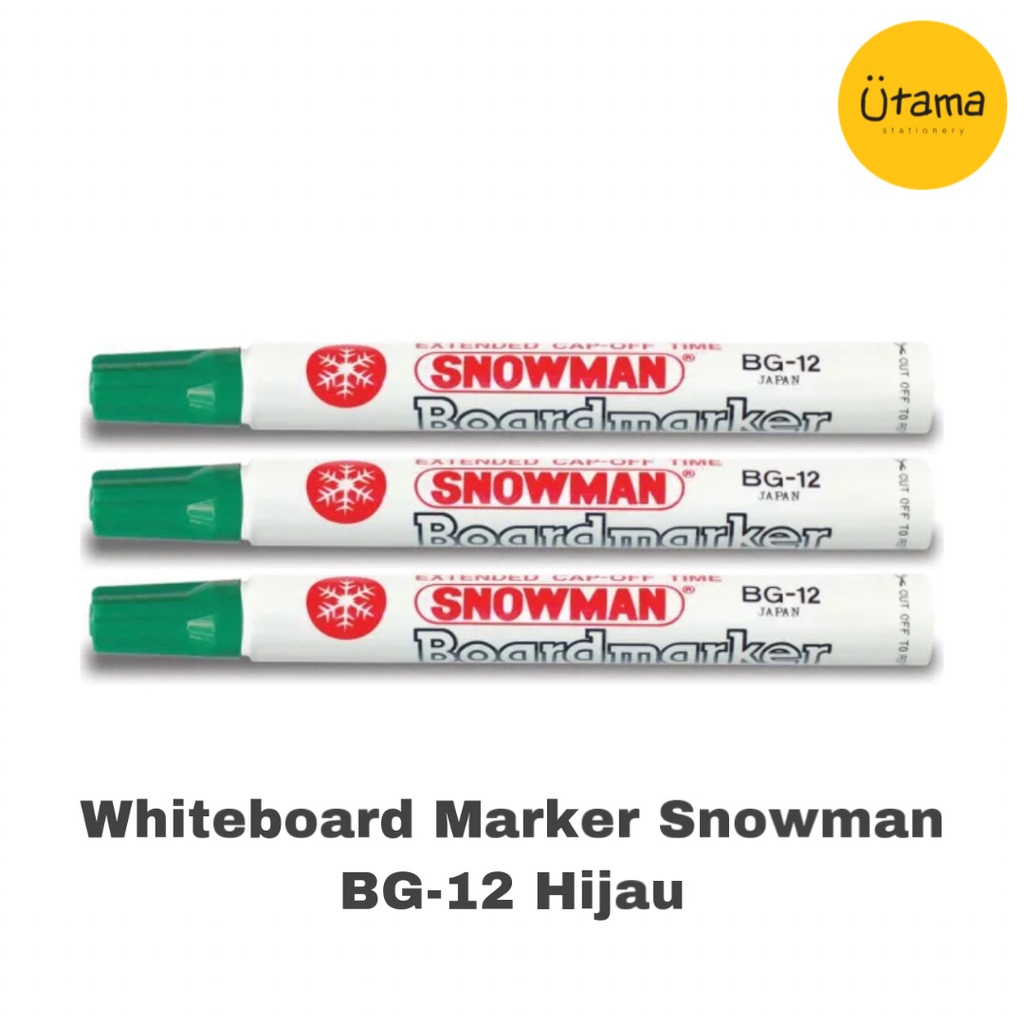 Jual Spidol White Board Snowman BG-12 HIJAU/Spidol Papan Tulis GREEN ...