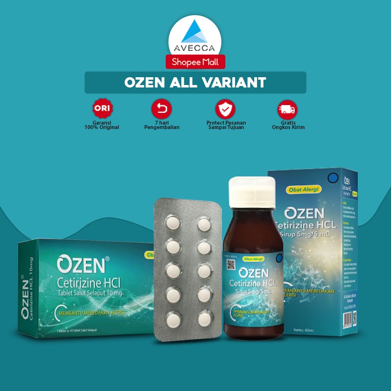 Jual Ozen 10mg 1 Blister Isi 10 Tablet / Ozen Syrup 60 ml / Ozen 4 ...
