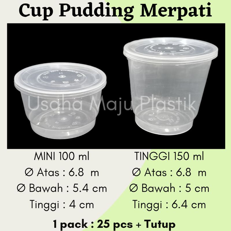 Jual 25set Cup Merpati / Pudding Cup / Gelas Pudding Agar Tebal 100 ml ...