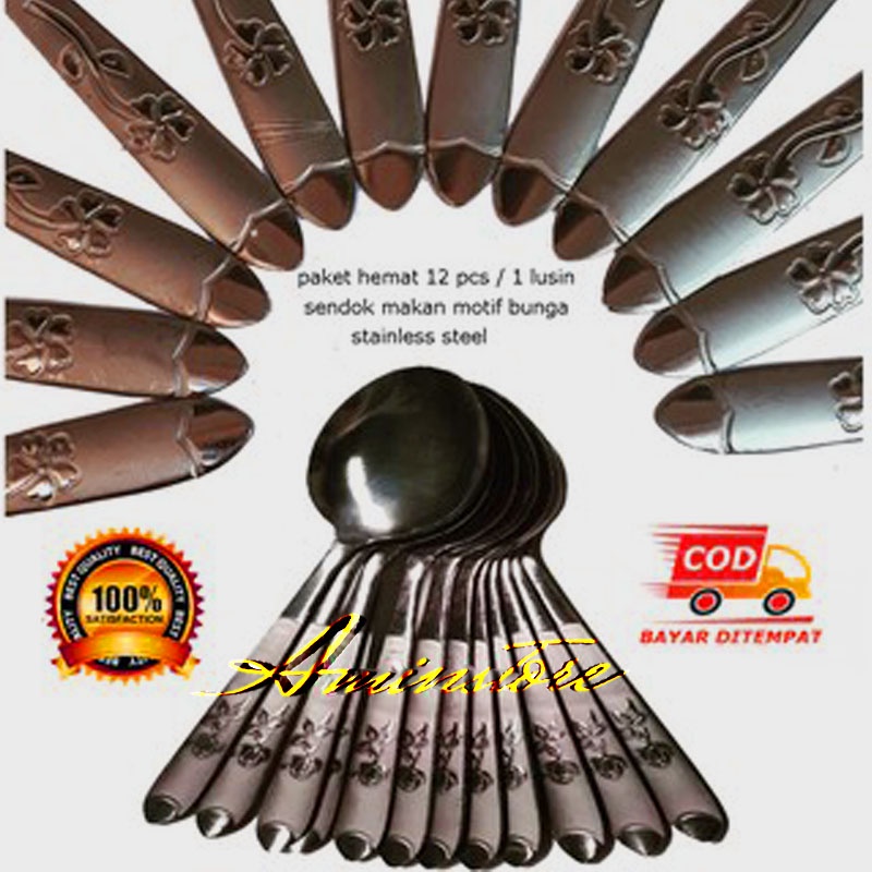 Jual AMINSTORE009 - 12 PCS / 1 LUSIN Sendok Makan Stainless Steel Tebal ...