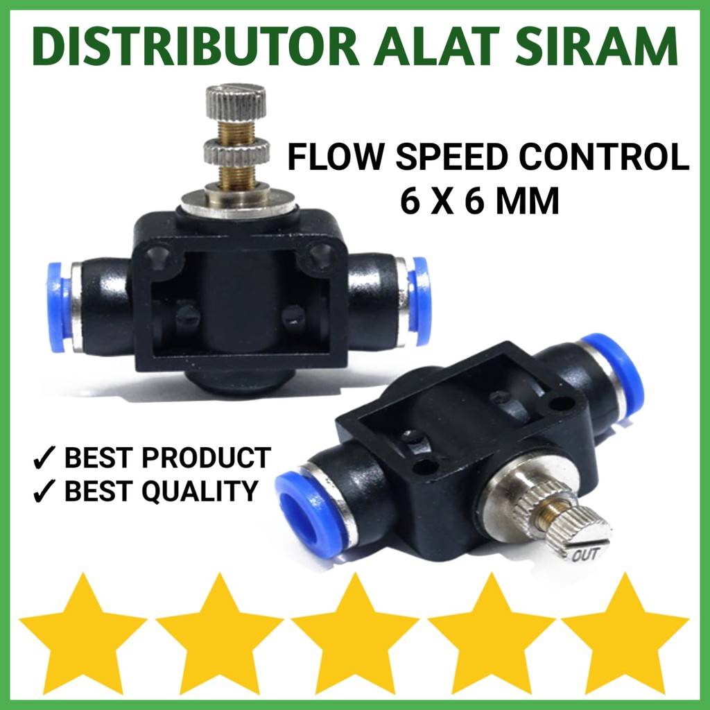 Jual FLOW SPEED CONTROL PNEUMATIC 6 X 6MM SLIP LOCK VALVE KRAN AIR ...