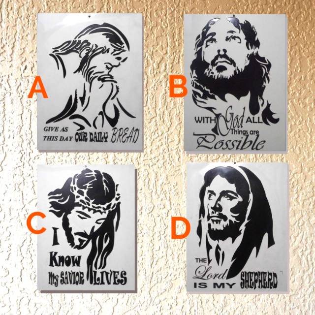 Jual Hiasan dinding sketsa Yesus/ Hiasan dinding tema rohani Kristen ...