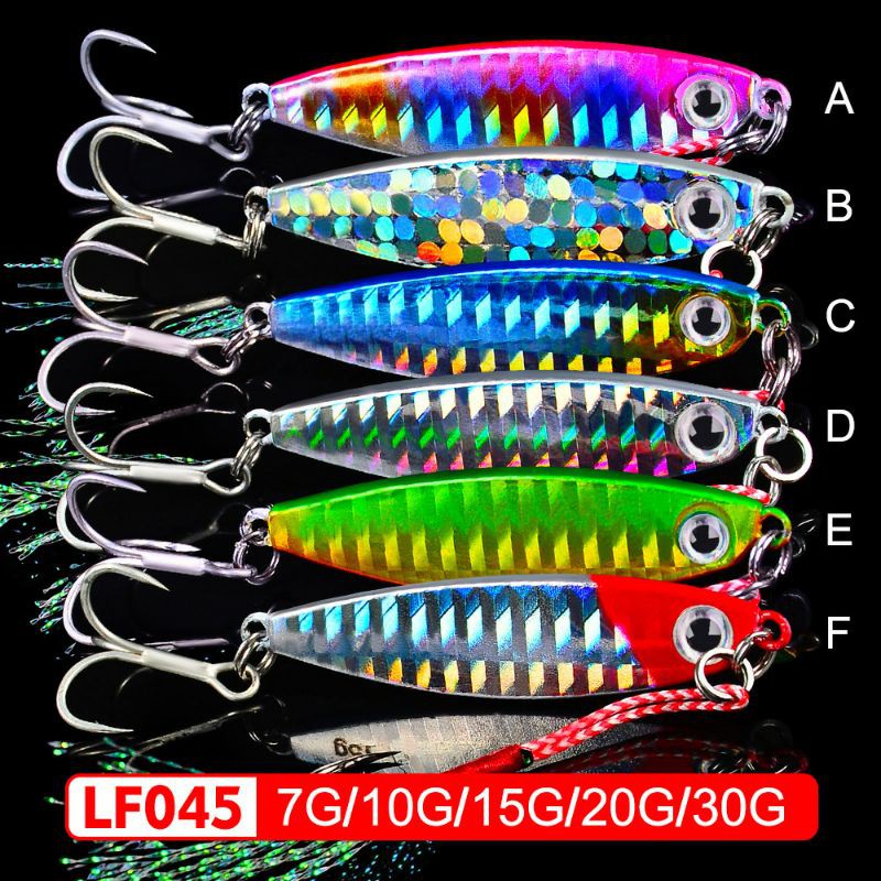 Jual Umpan pancing metal jig + treble + asist hook fishing lure jigging 7g 10g 15g 20g 30g ...