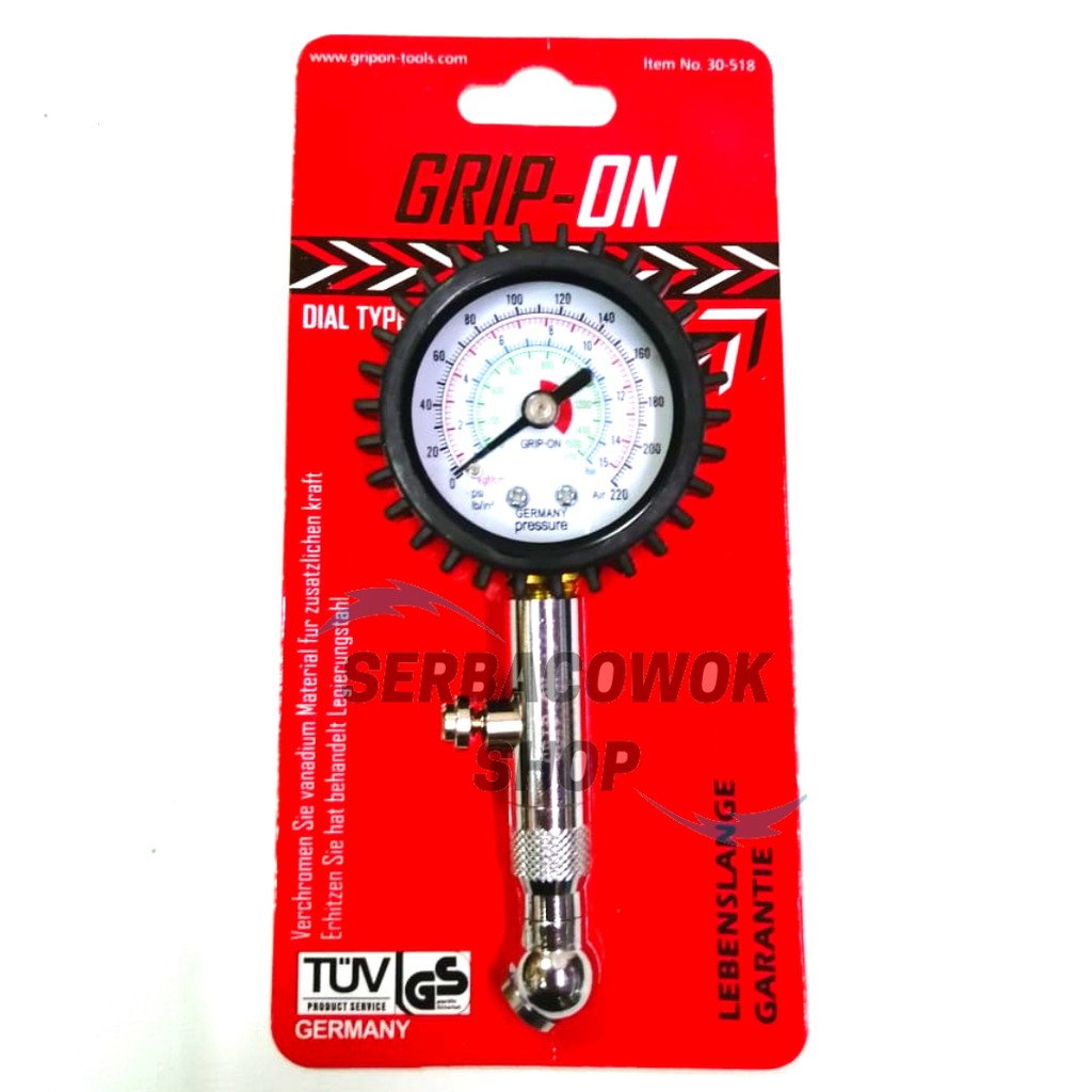 Jual Dial Type Tire Gauge Ukuran Angin Ban Motor Mobil Model Bulat Grip ...