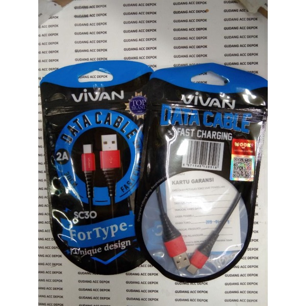 Jual Vivan Kabel data Type C SC30 Cable Type C/Micro Pendek 30cm Kabel ...