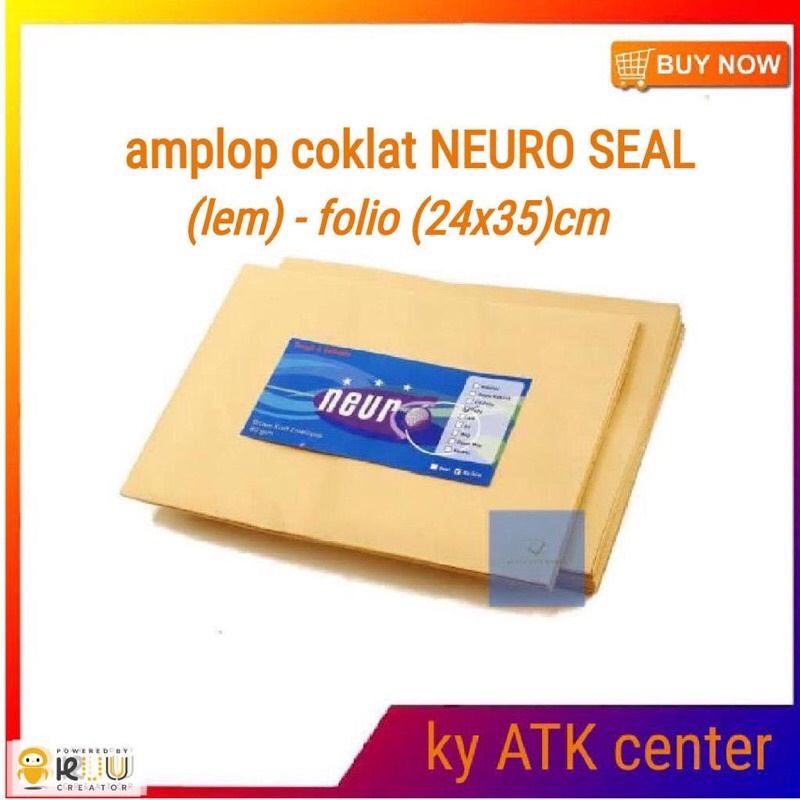 Jual Amplop Kertas Coklat Neuro Ukuran Folio SEAL /Dokumen F4 + Lem ...