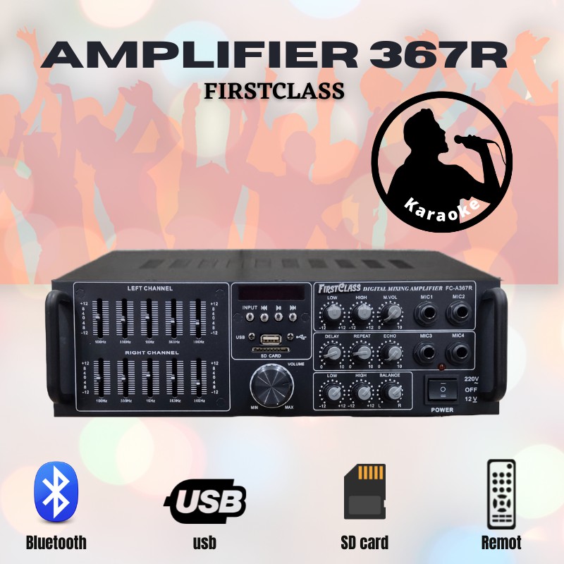 Jual Audio Amplifier FIRSTCLASS 367R home theater - Karaoke - Bluetooth ...