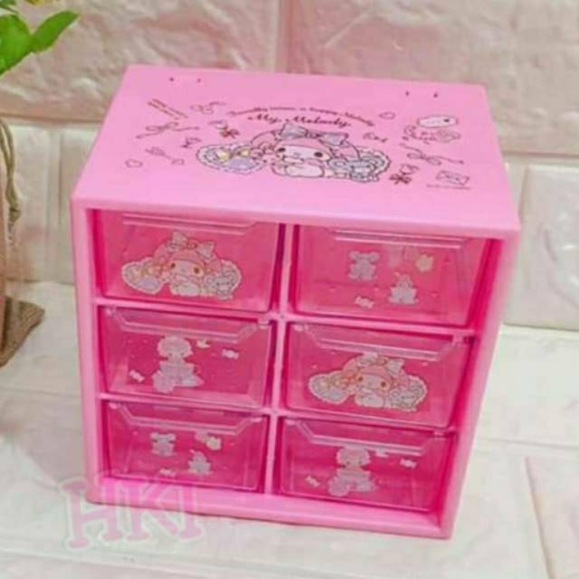 Jual Box Laci Mini 6 Sekat Laci Aksesoris Laci Jepitan Hello Kitty/My ...