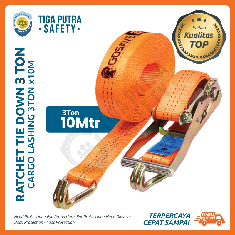 Jual Ratchet Tie Down 3Ton x 10M / Cargo Lashing Pengikat Barang Webbing 2" | Shopee Indonesia