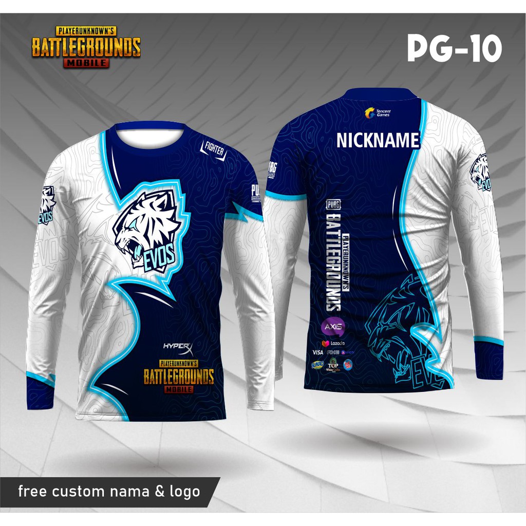 Jual Jersey pubg evos baju game kaos gamer lengan panjang | Shopee ...
