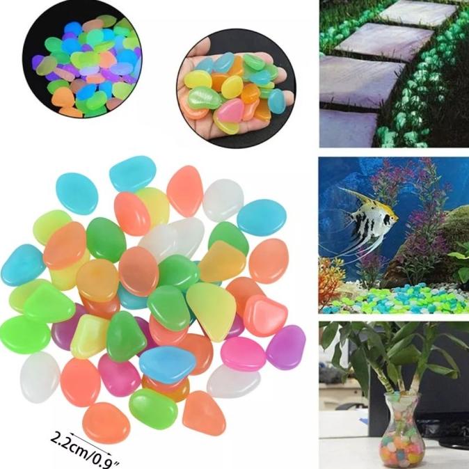 Jual ```````] Batu Glow In The Dark Luminous Stone Pebble Taman ...