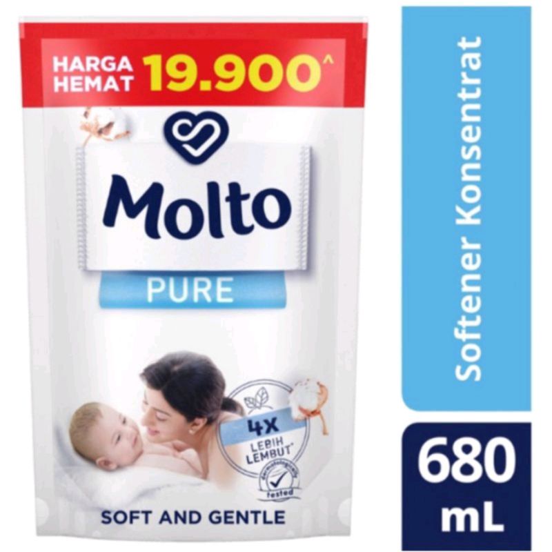 Jual MOLTO PELEMBUT SOFTENER DAN PEWANGI PURE 680 ML | Shopee Indonesia