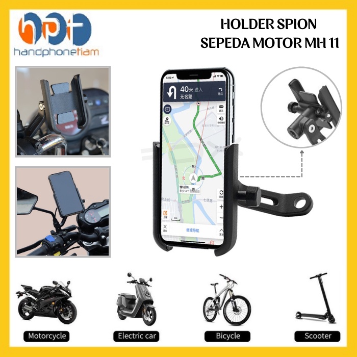 Jual Holder Spion Sepeda Motor HM11 Universal Phone Bracket Dudukan HP GPS HM-11 Rotation 360 ...