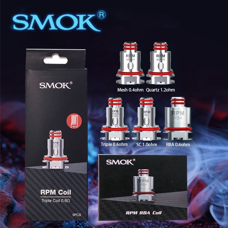 Jual 5Pcs Set SMOK Rpm40 Pod Pengganti Occ Coil 0.4/0.6/1.0/1.2ohm RBA ...