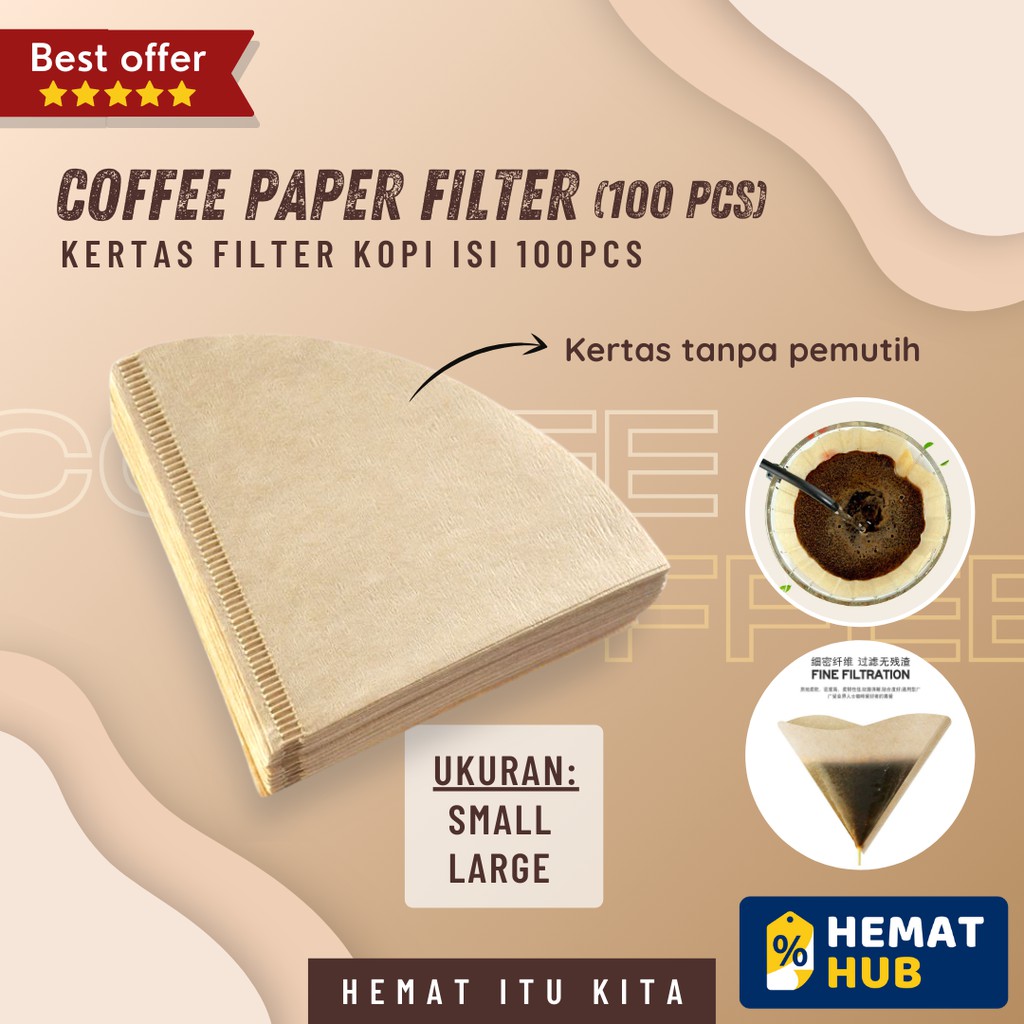 Jual Kertas Filter Kopi V60 Espresso Drip 100PCS Saringan Coffee Paper ...