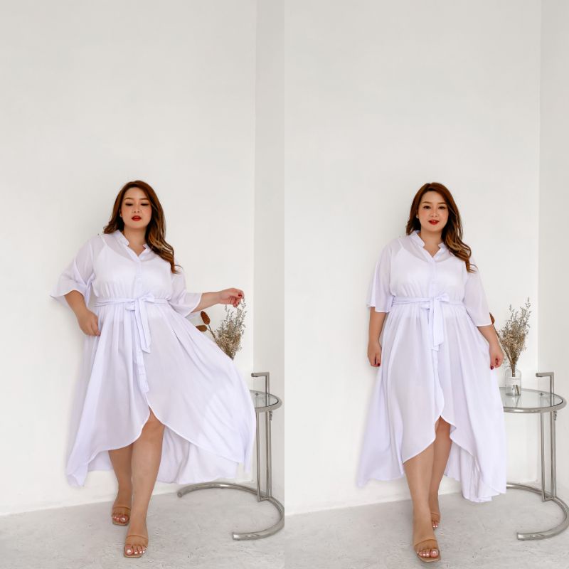 Jual LIVIA LONG DRESS KOREAN STYLE BIG SIZE DRESS JUMBO RAYON DRESS ...