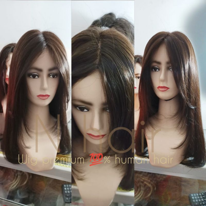 Jual WIG PREMIUM RAMBUT ASLI, 100% human hair full layer | Shopee Indonesia