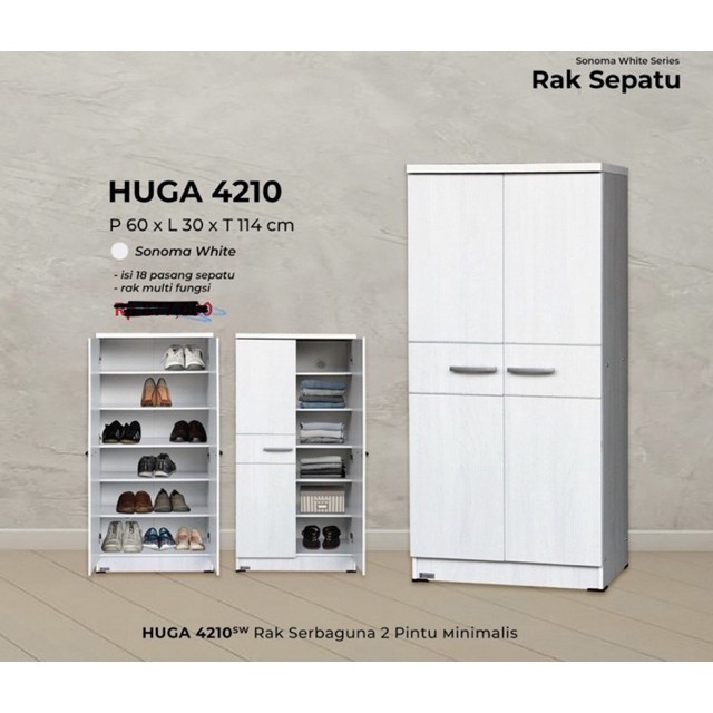 Jual Lemari Sepatu 2 Pintu Tutup Huga 4210 | Shopee Indonesia