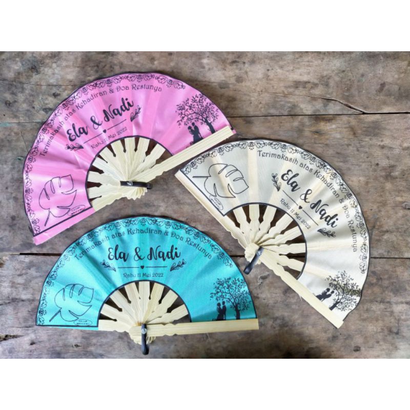 Jual Souvenir Kipas Bambu 14cm Custome ( FREE Buku Tamu minimal 200pcs ...