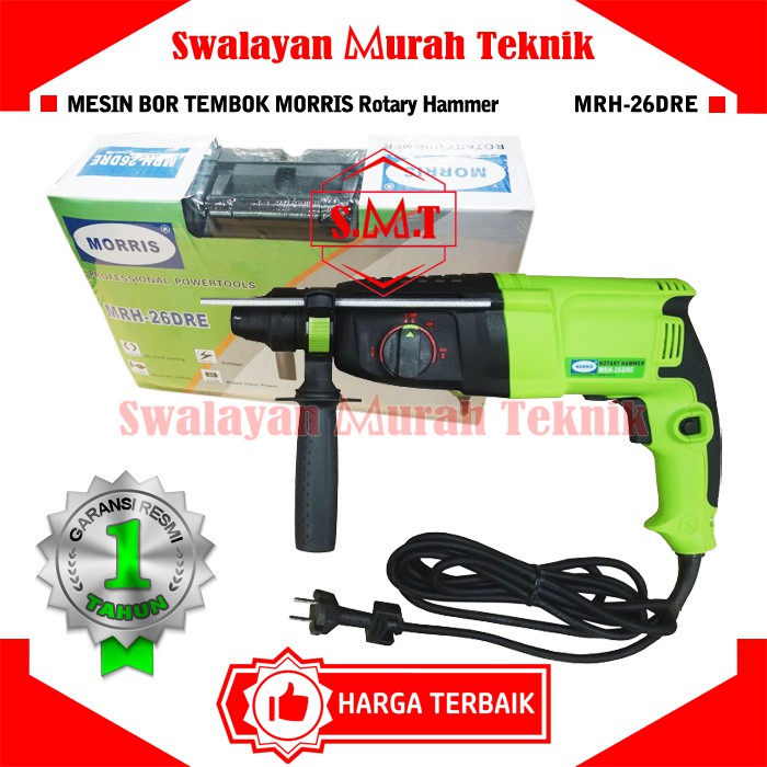 Jual Mesin Bor Tembok Beton Sds Plus Morris MRH26DRE Rotary Hammer ...