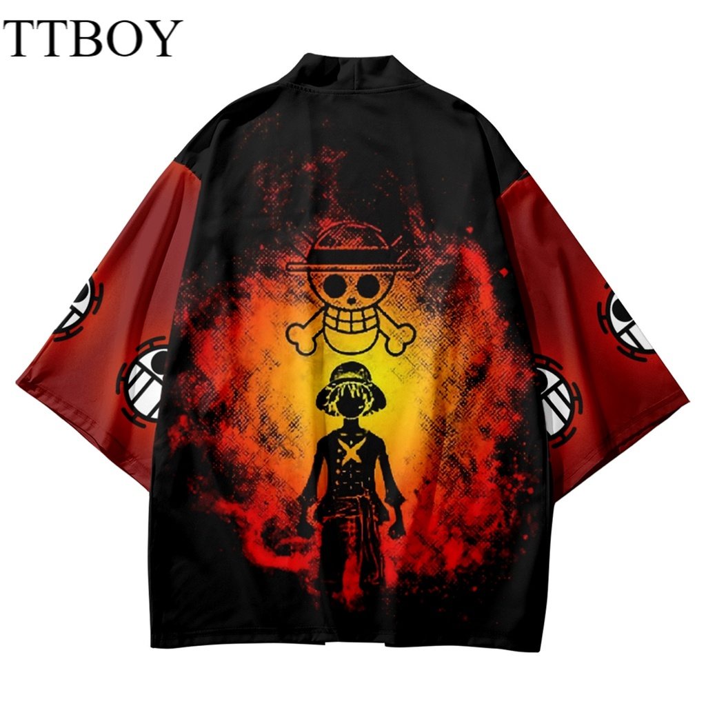 Jual One Piece Luffy Cartoon Anime Outer Kimono Japan Men Women ...