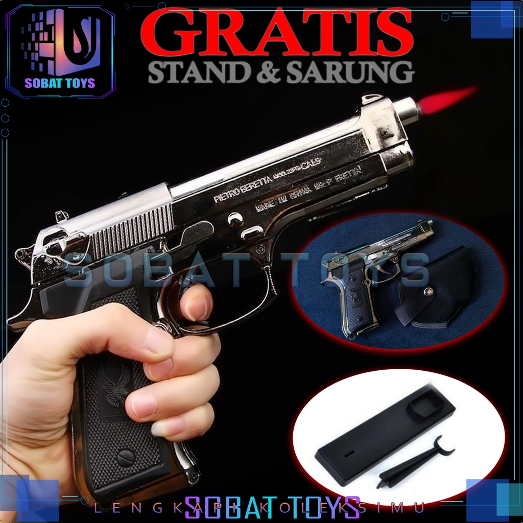 Jual KOREK API PISTOL 1 BANDING 1 LIGHTER BARETTA BISA DI KOKANG ...