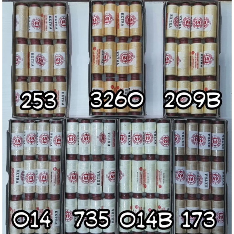 Jual Benang Jahit EXTRA 160 yards Warna Krem (Harga per pcs) | Shopee ...